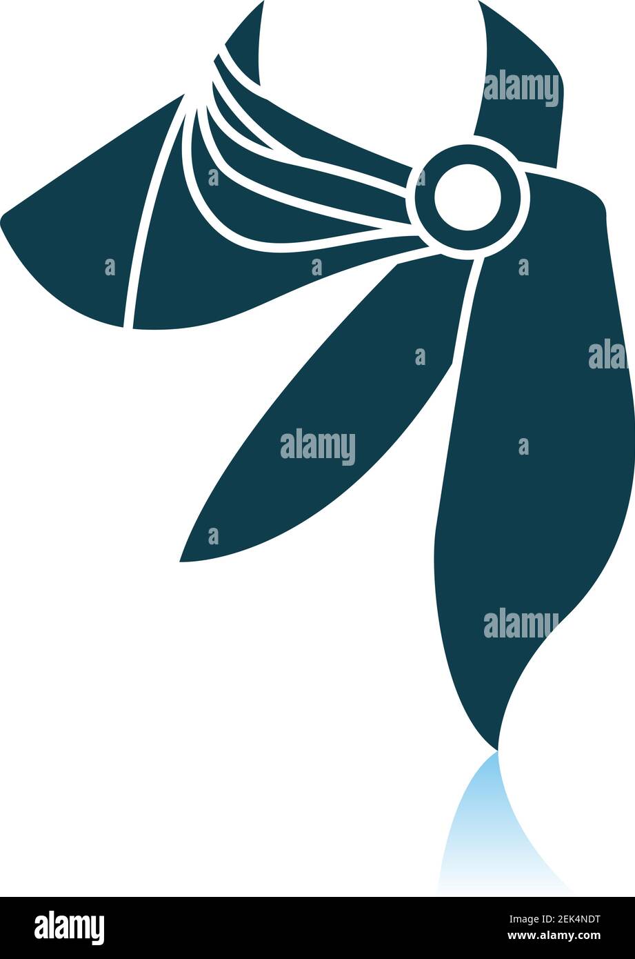 Business Woman Neck Scarf Icon. Shadow Reflection Design. Vector ...