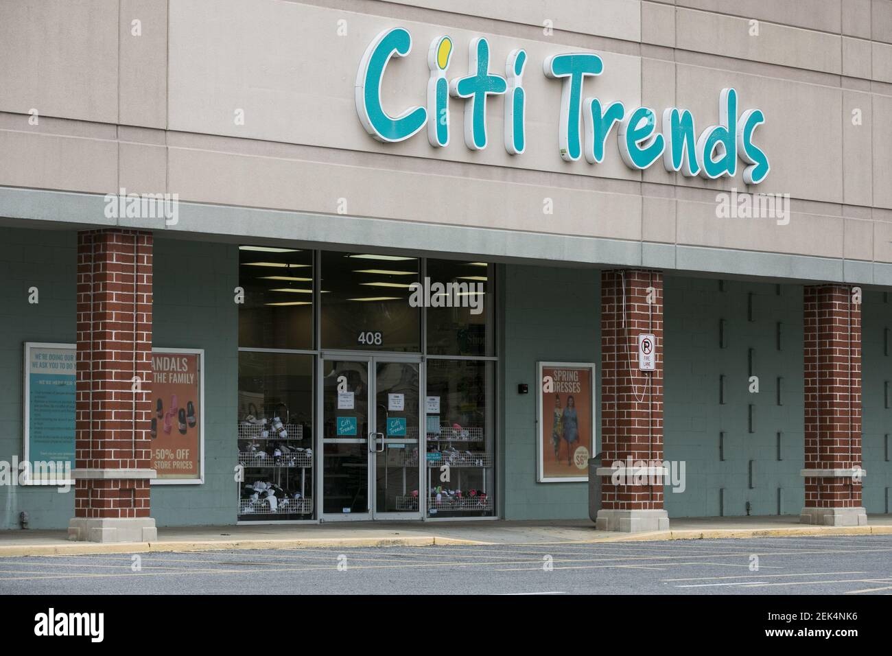A logo sign outside of a Citi Trends retail store location in Salisbury ...