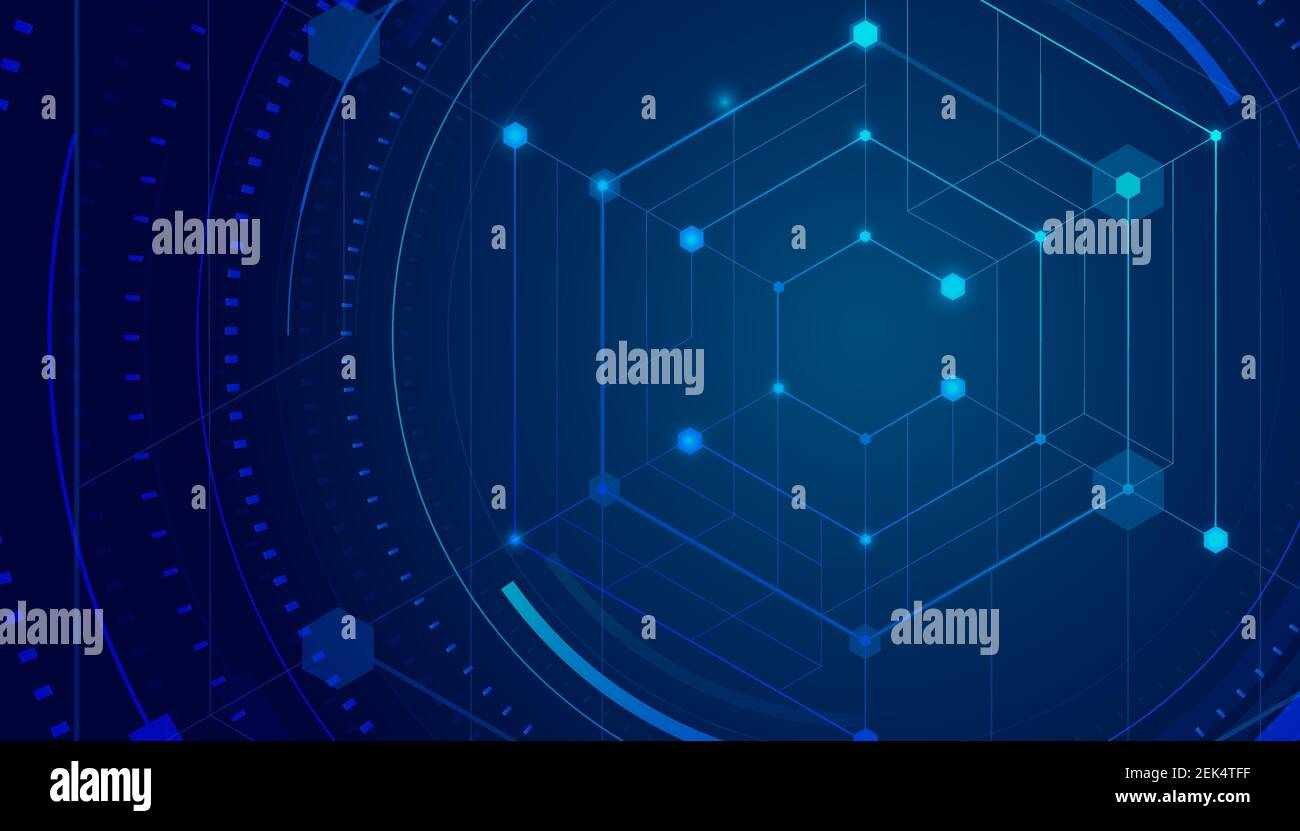 Abstract lines and dots connect background. Technology connection ...