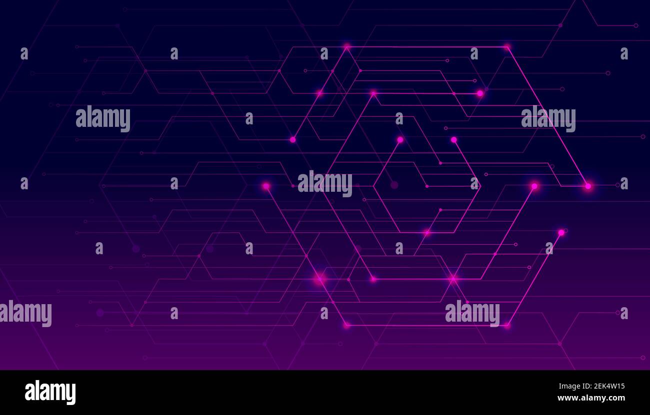 Abstract lines and dots connect background. Technology connection ...