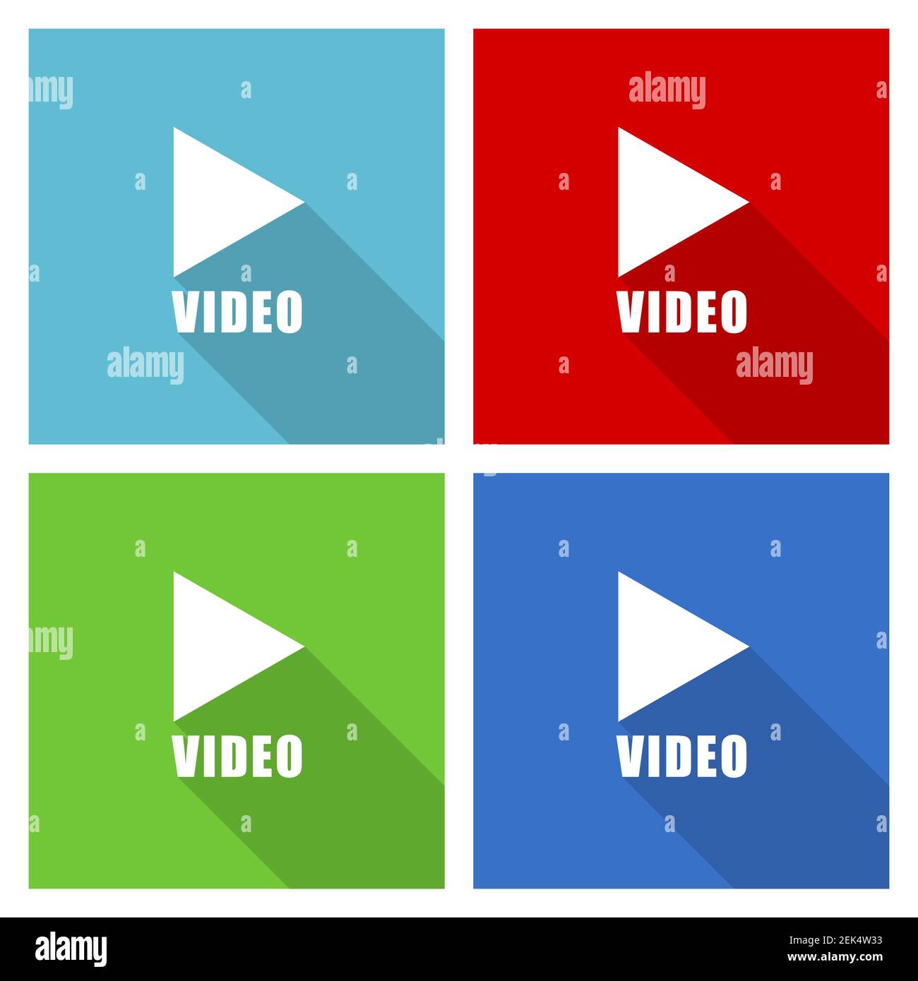 Video icon set, flat design vector illustration in eps 10 for webdesign ...