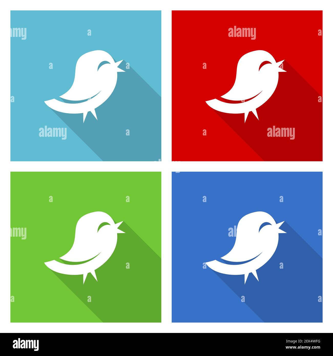Twitter icon set, flat design vector illustration in eps 10 for ...