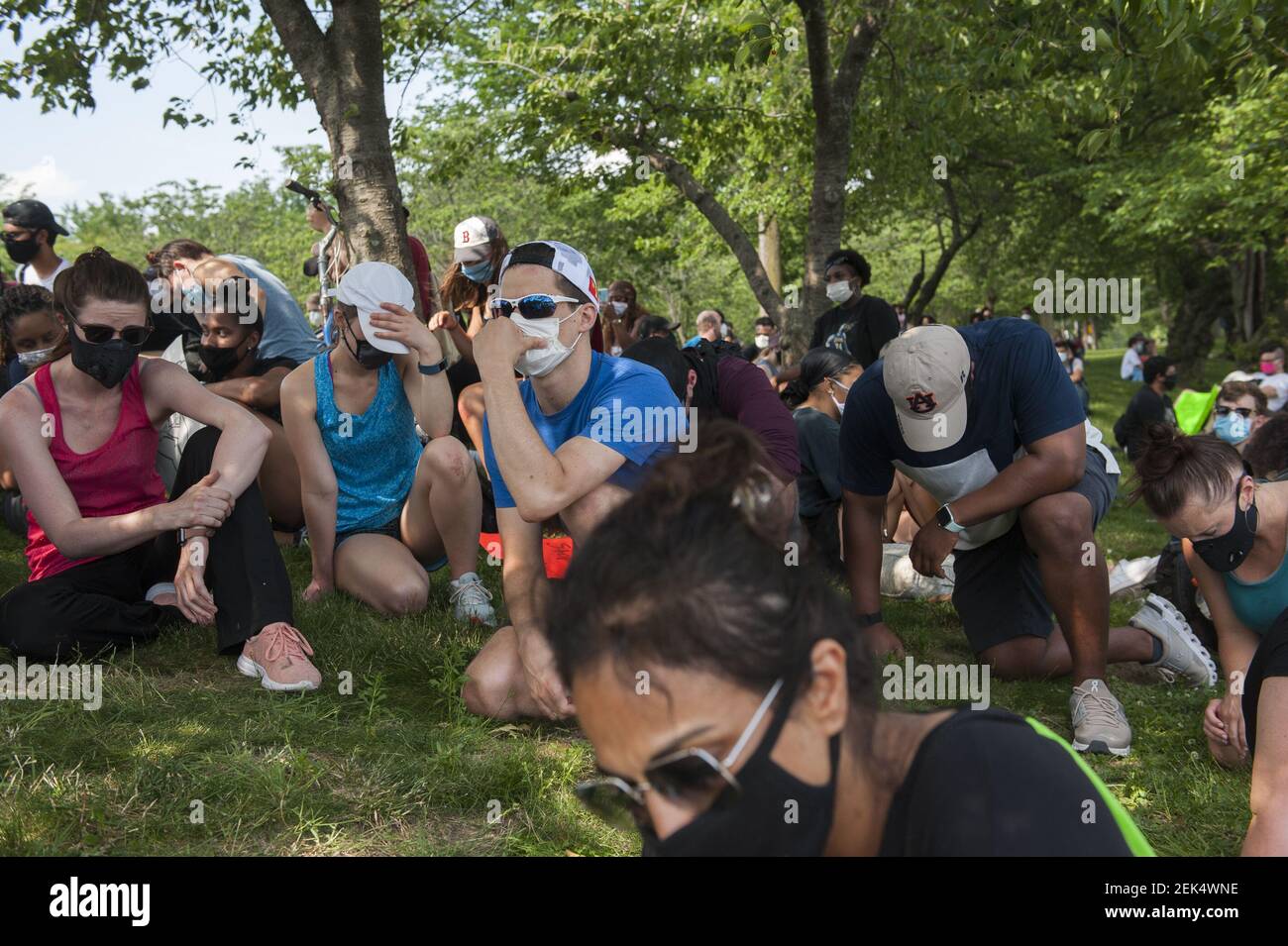 Hundreds of people take part in a protest and sit-in at the Martin ...