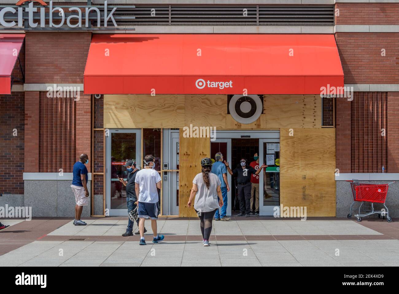 Target, one of the many storefront businesses boarded in downtown ...