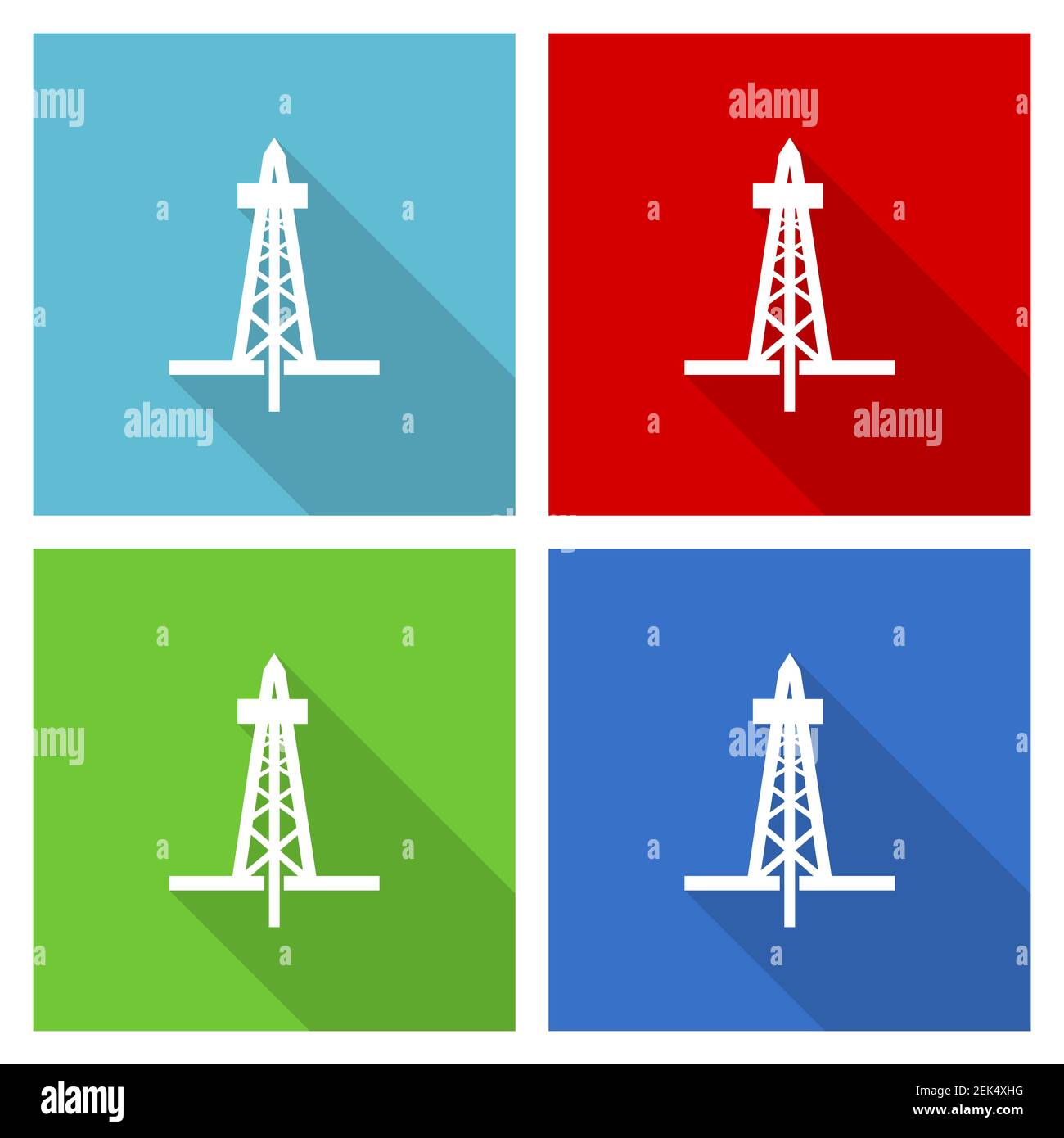 Drilling icon set, flat design vector illustration in eps 10 for ...