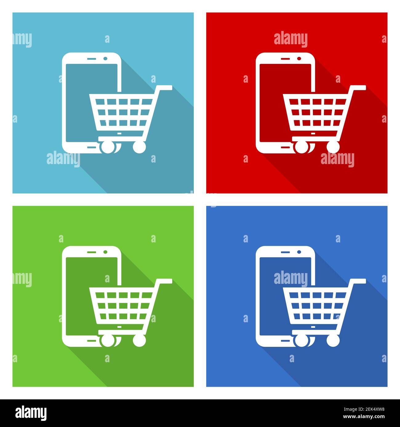 Online shop icon set, flat design vector illustration in eps 10 for ...