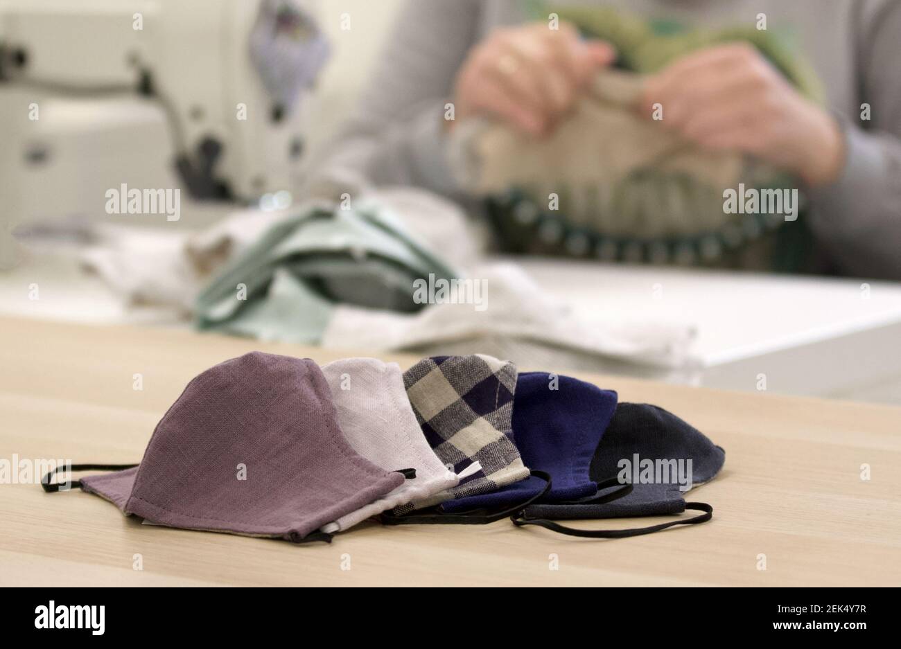 Handmade protective face masks Stock Photo - Alamy