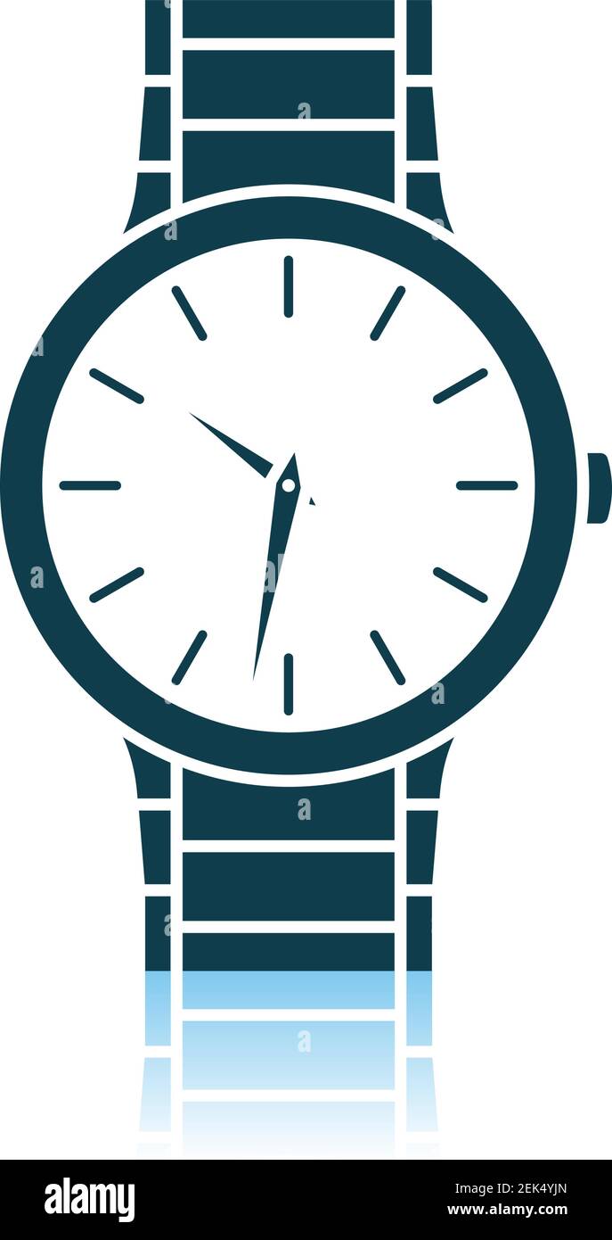 Business Woman Watch Icon. Shadow Reflection Design. Vector ...