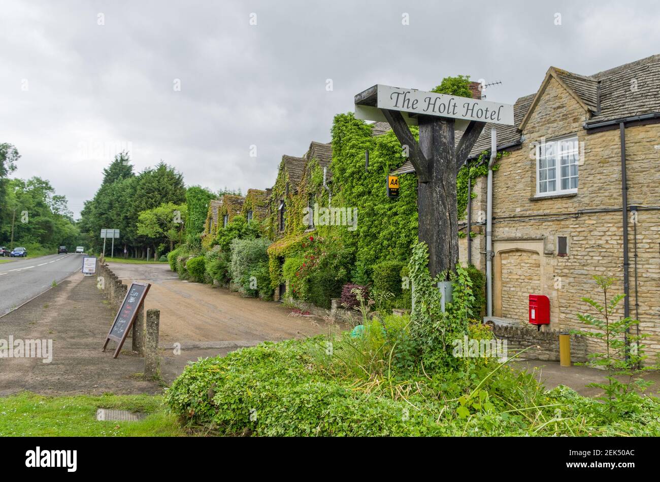 Exterior of the Holt Hotel near Bicester, Oxfordshire; a former 15th ...