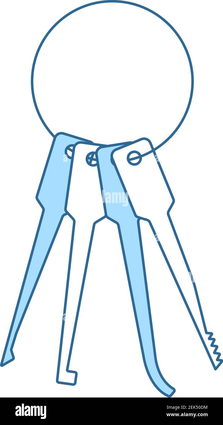 Lockpick Icon. Thin Line With Blue Fill Design. Vector Illustration ...