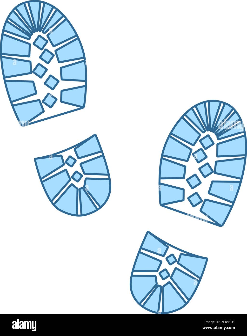 Boot Print Icon. Thin Line With Blue Fill Design. Vector Illustration ...