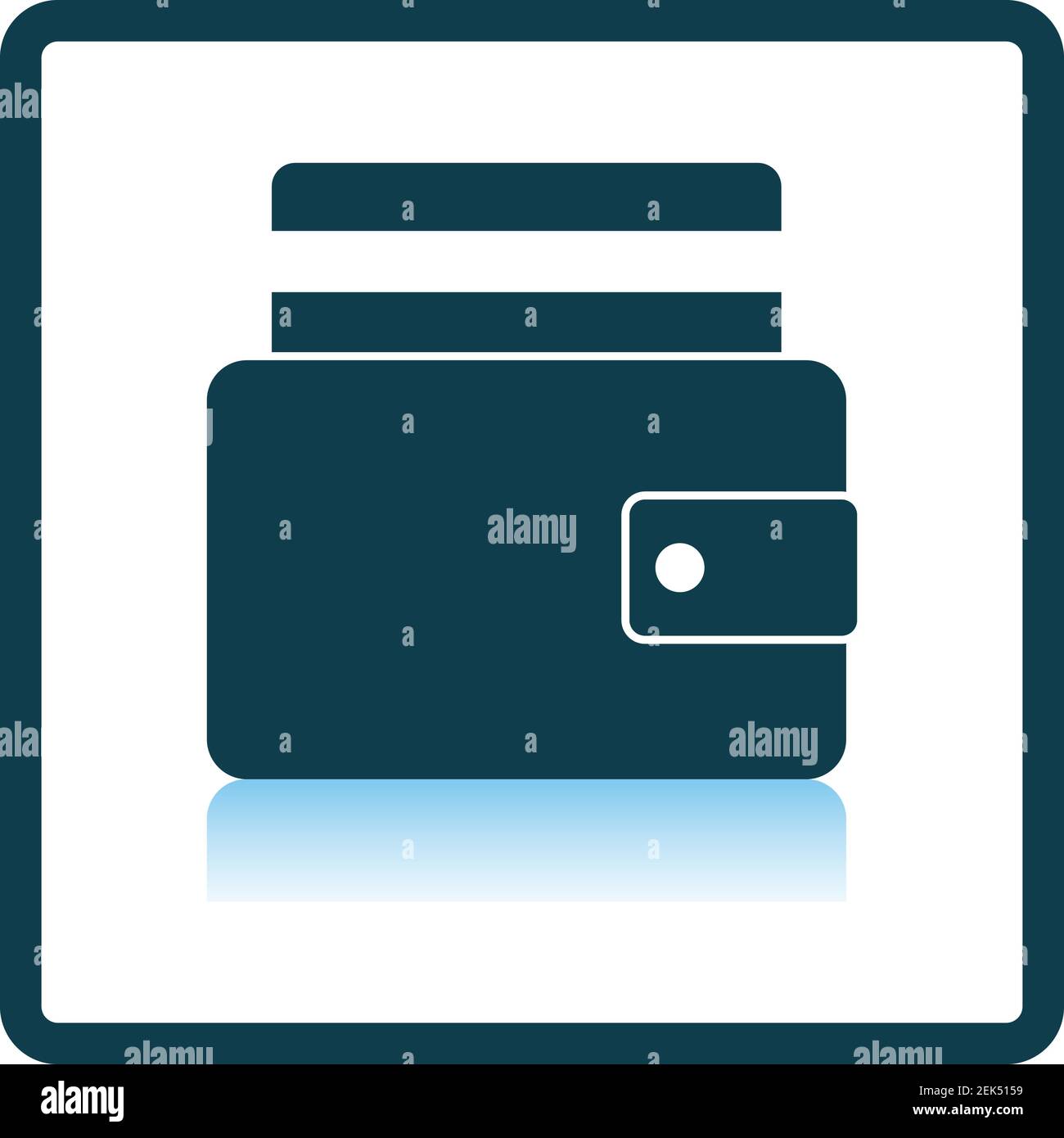 Credit Card Get Out From Purse Icon. Square Shadow Reflection Design ...