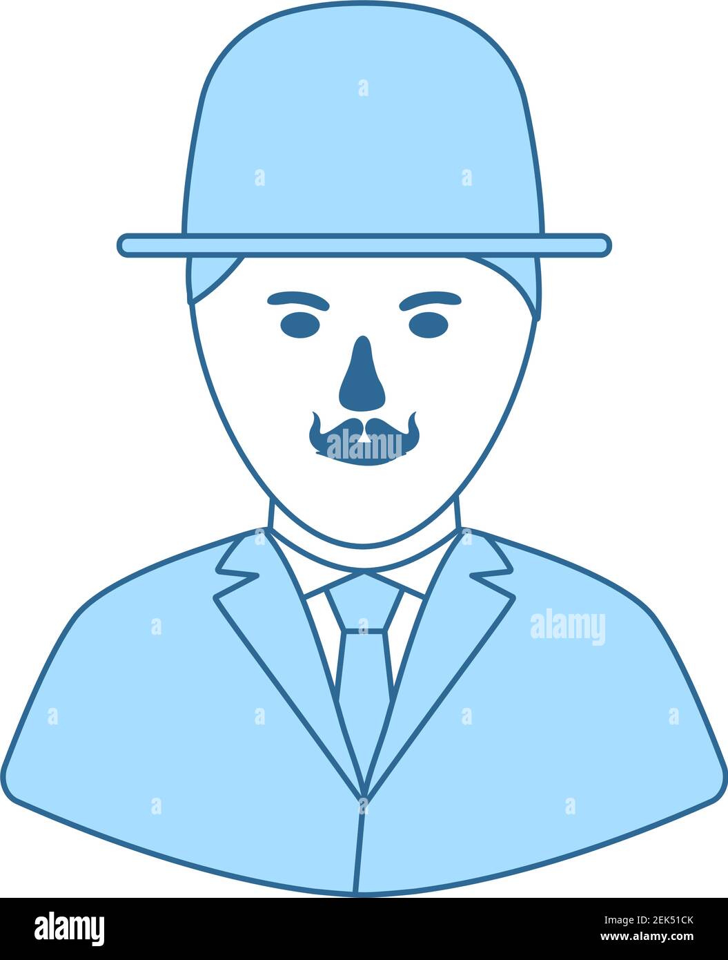 Detective Icon. Thin Line With Blue Fill Design. Vector Illustration ...