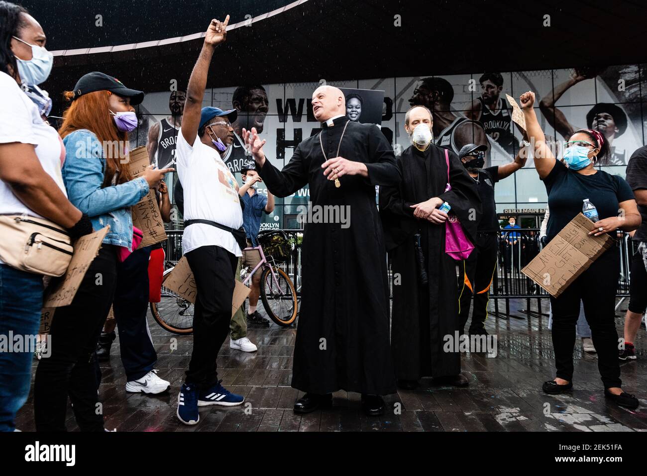 Reverend Dr. Conrad Fischer attends a Black Lives Matter rally at the ...