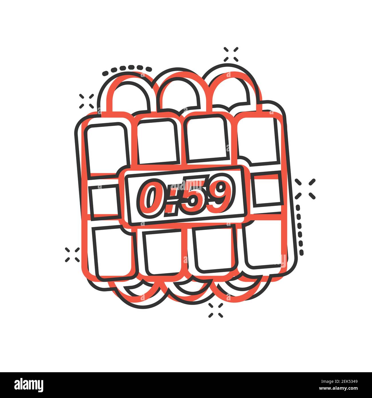 Bomb icon in comic style. Dynamite cartoon vector illustration on white ...