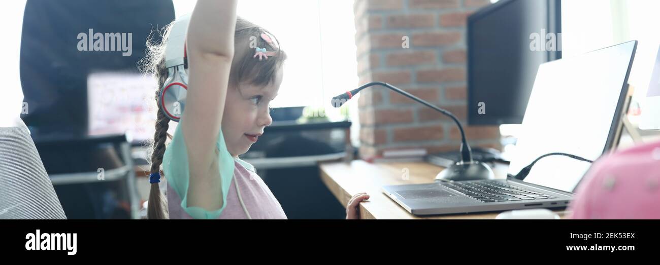 Child microphone speech hi-res stock photography and images - Alamy
