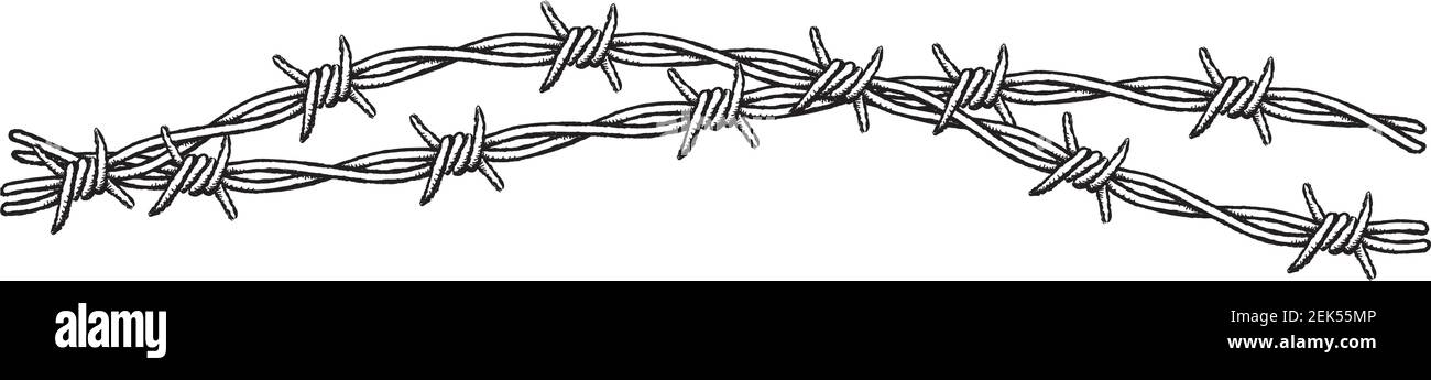 Barbed Wire Drawing Border