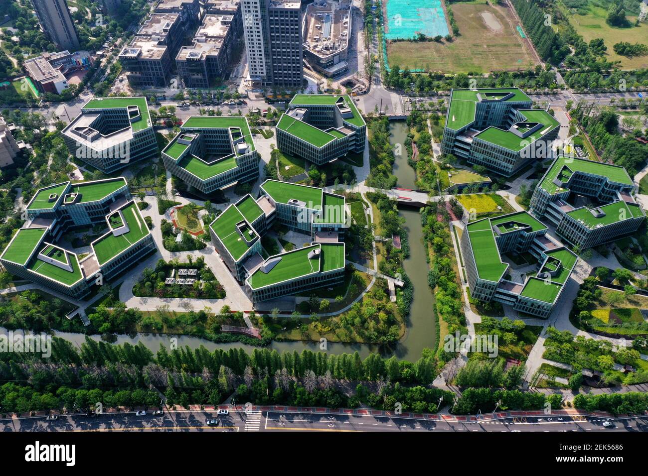 NANJING, CHINA - JUNE 6, 2020 - The ecological wisdom island in Jianye ...