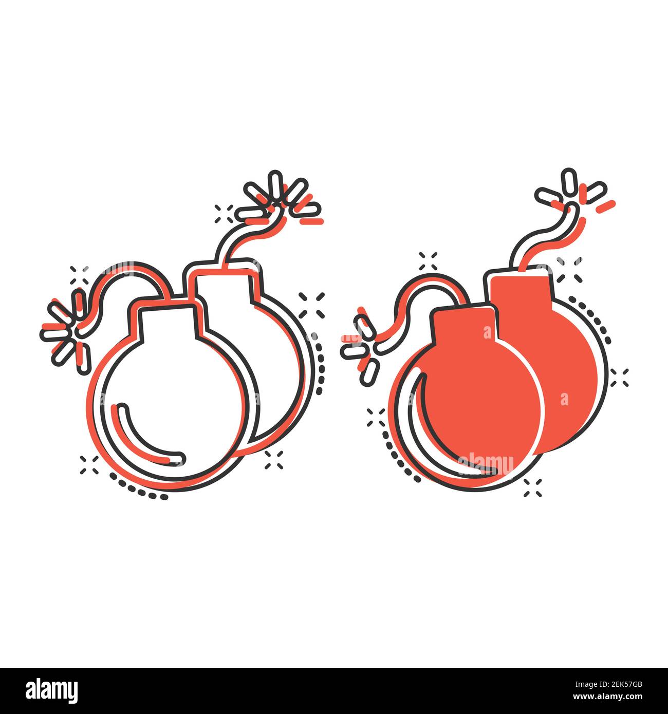 Bomb icon in comic style. Dynamite cartoon vector illustration on white ...