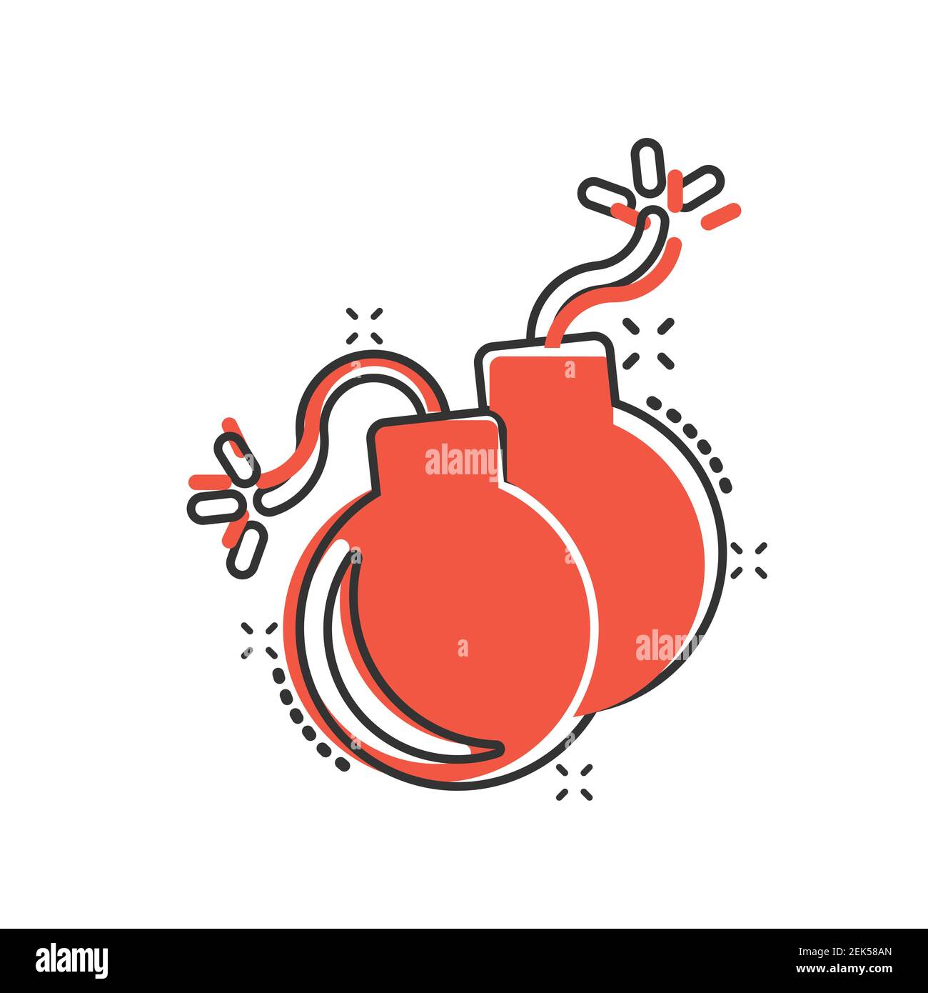 Bomb icon in comic style. Dynamite cartoon vector illustration on white ...