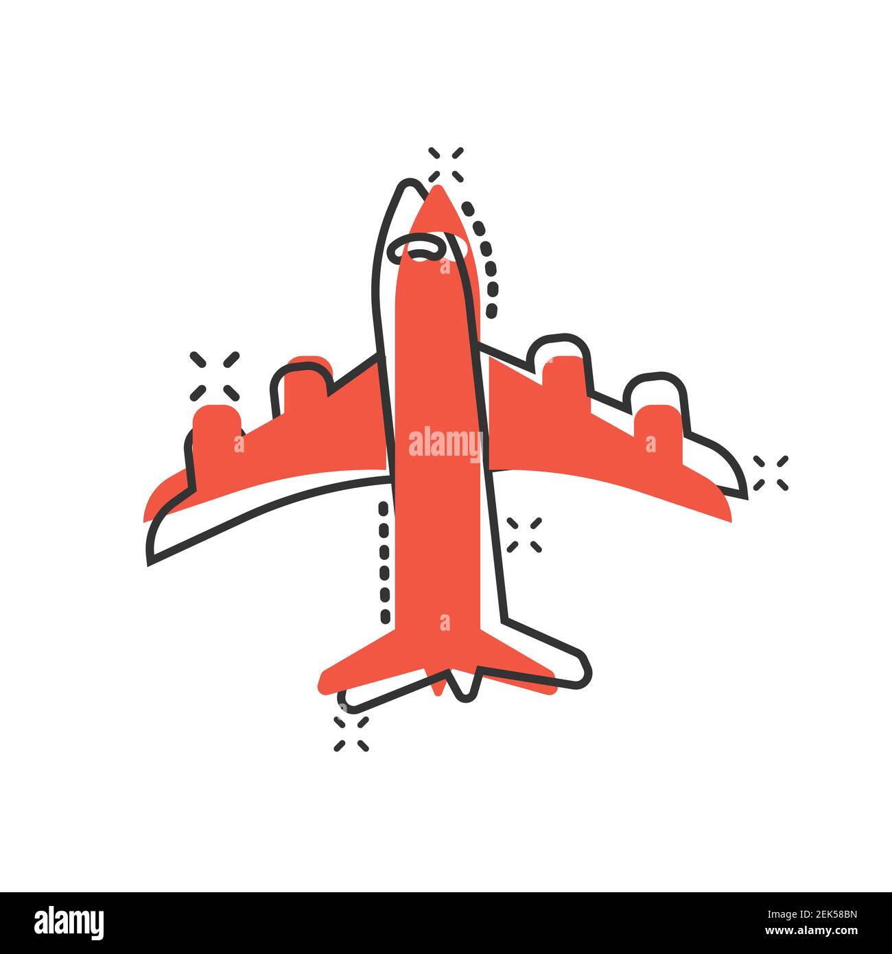 Plane icon in comic style. Airplane cartoon vector illustration on ...