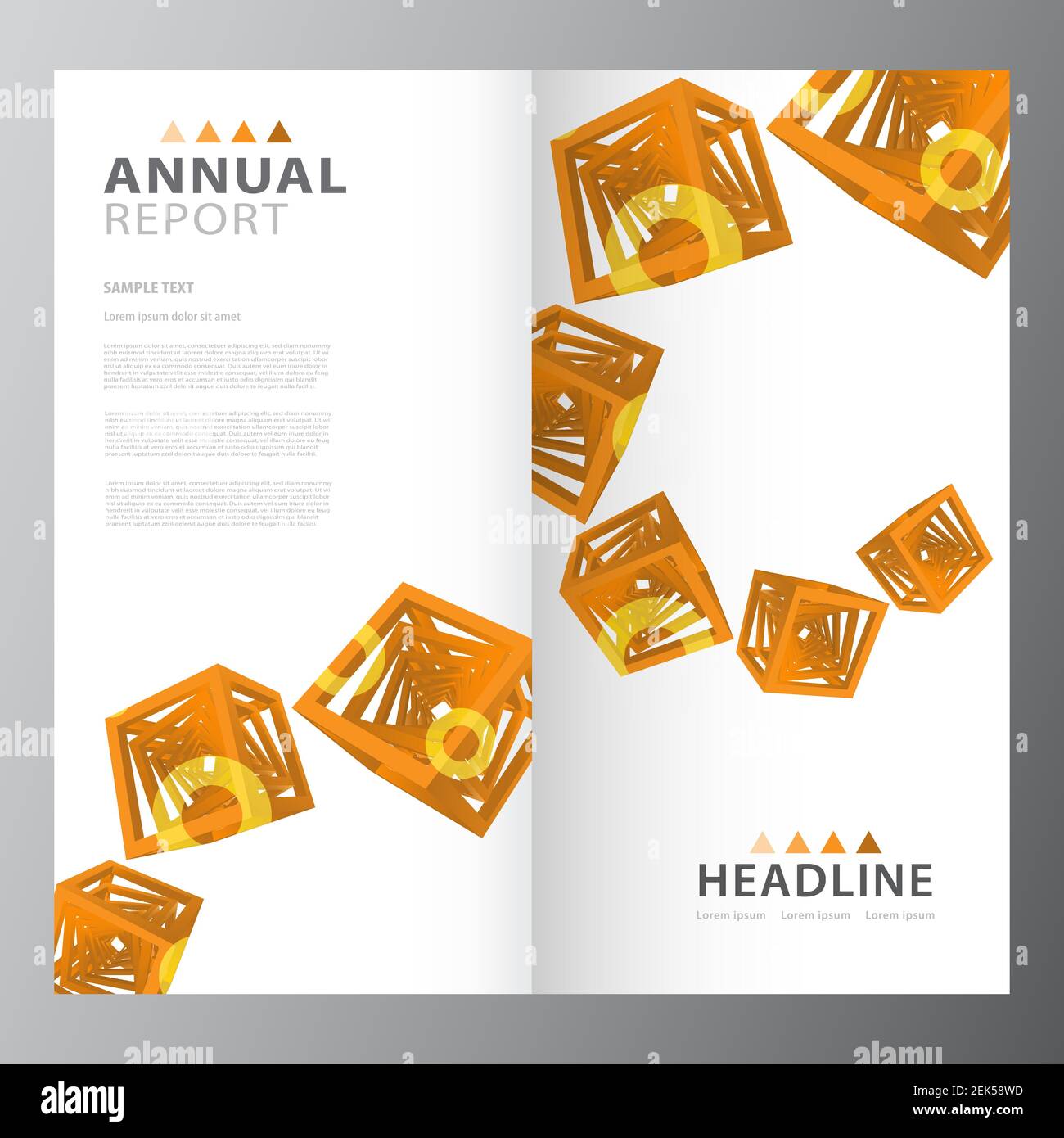 Annual business report brochure layout template design Stock Vector ...