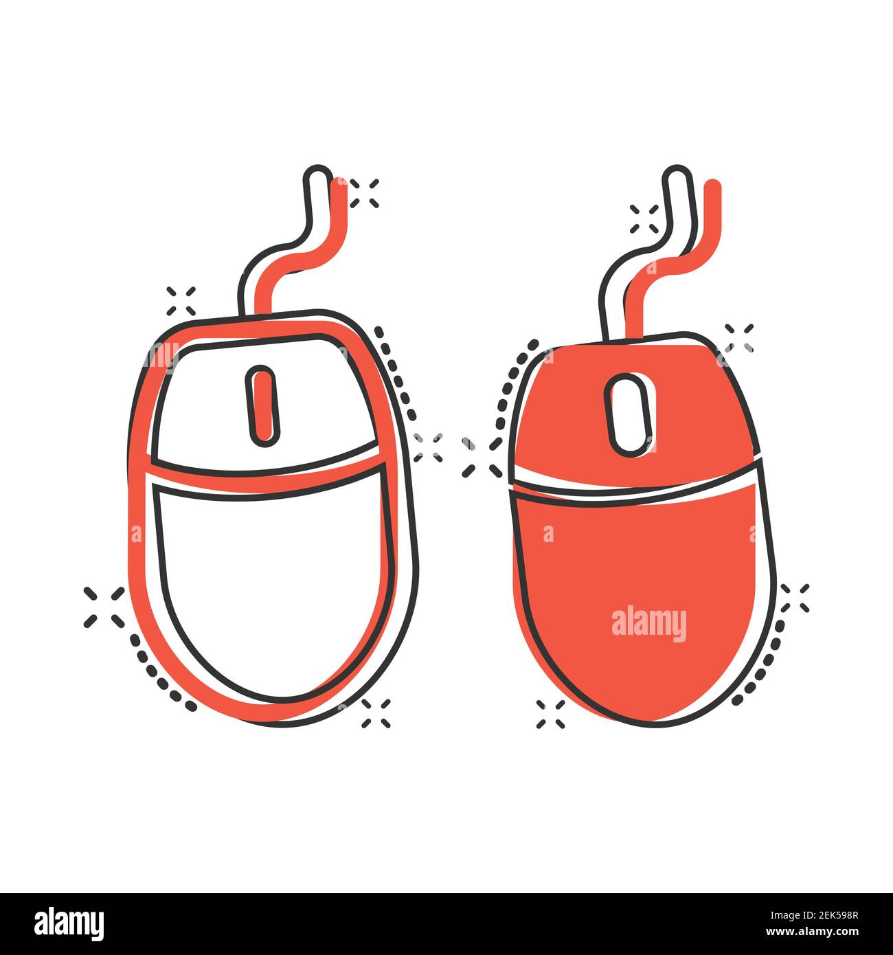 Computer mouse icon in comic style. Cursor cartoon vector illustration ...