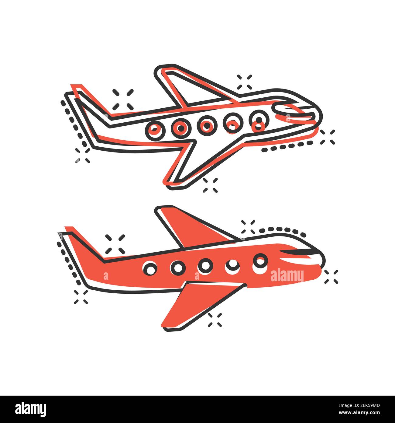 Plane icon in comic style. Airplane cartoon vector illustration on ...