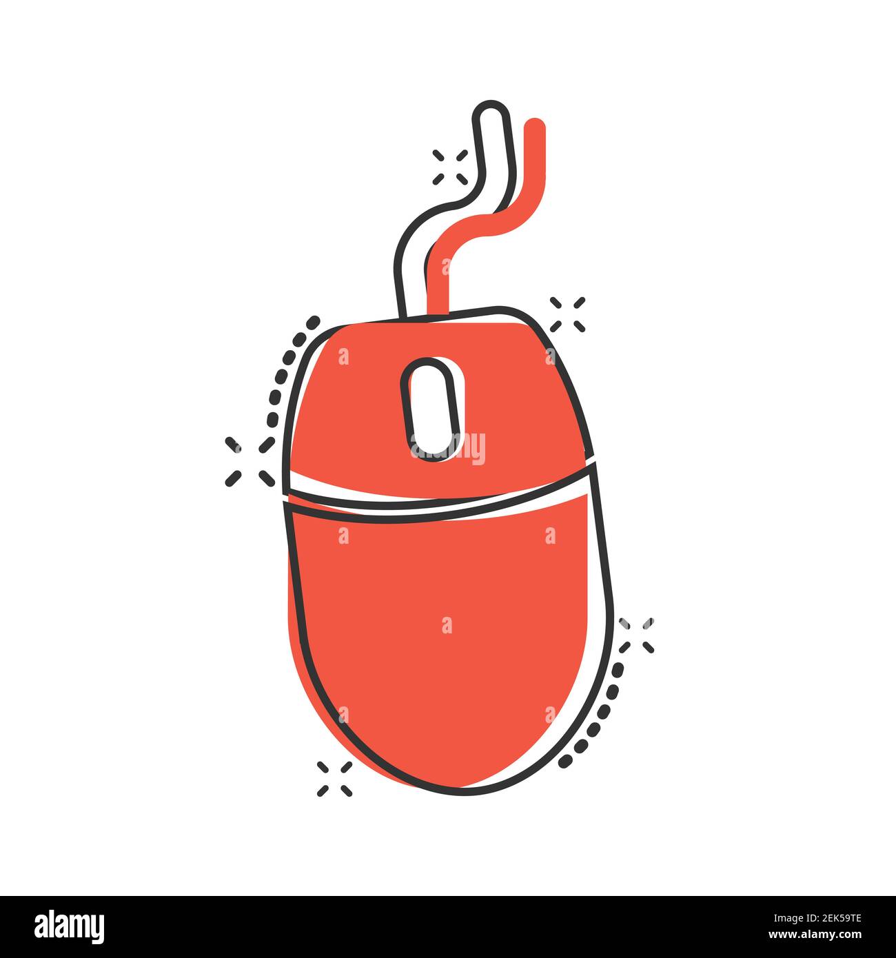 Computer mouse icon in comic style. Cursor cartoon vector illustration ...