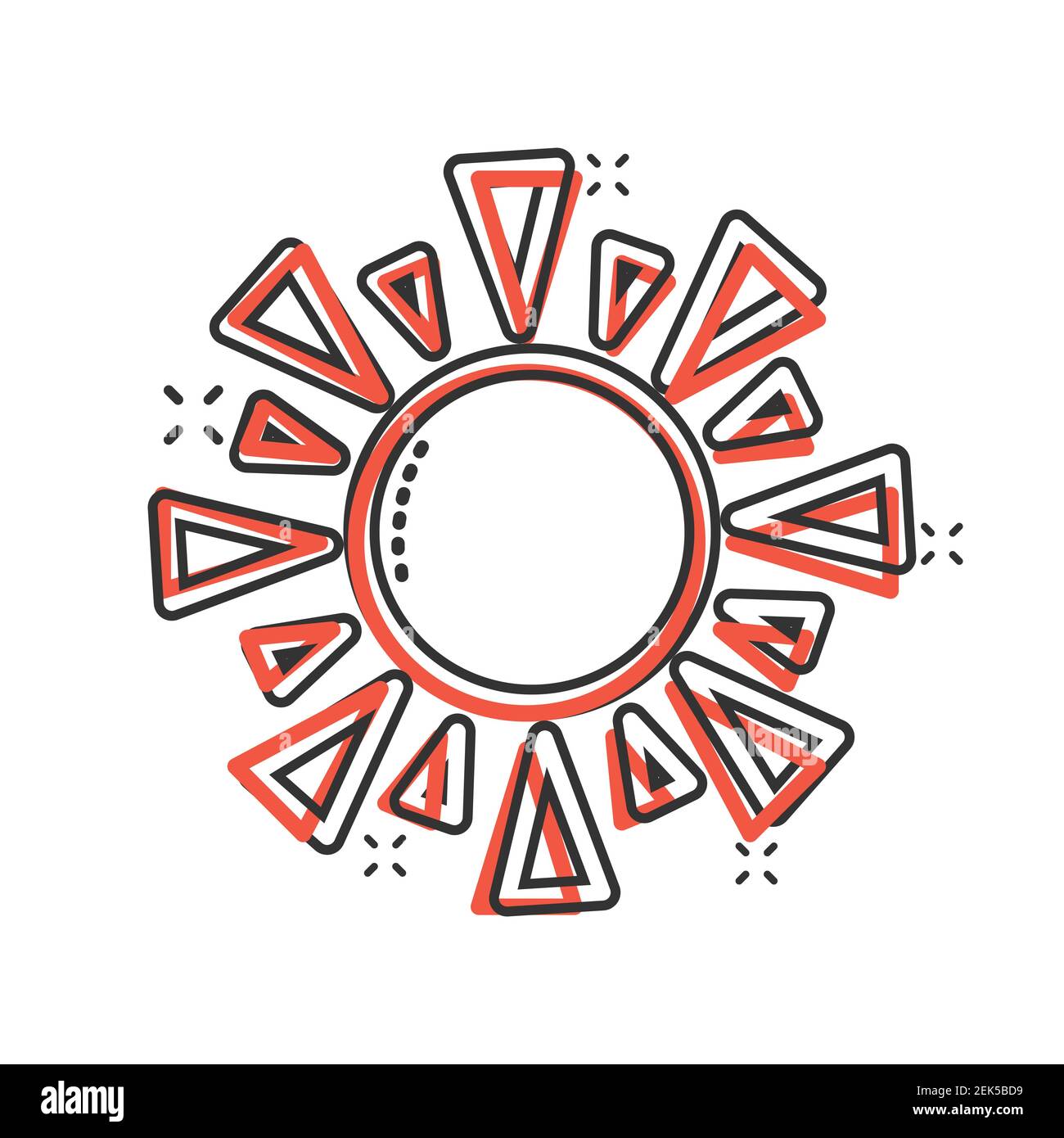 Sun icon in comic style. Sunlight cartoon sign vector illustration on ...