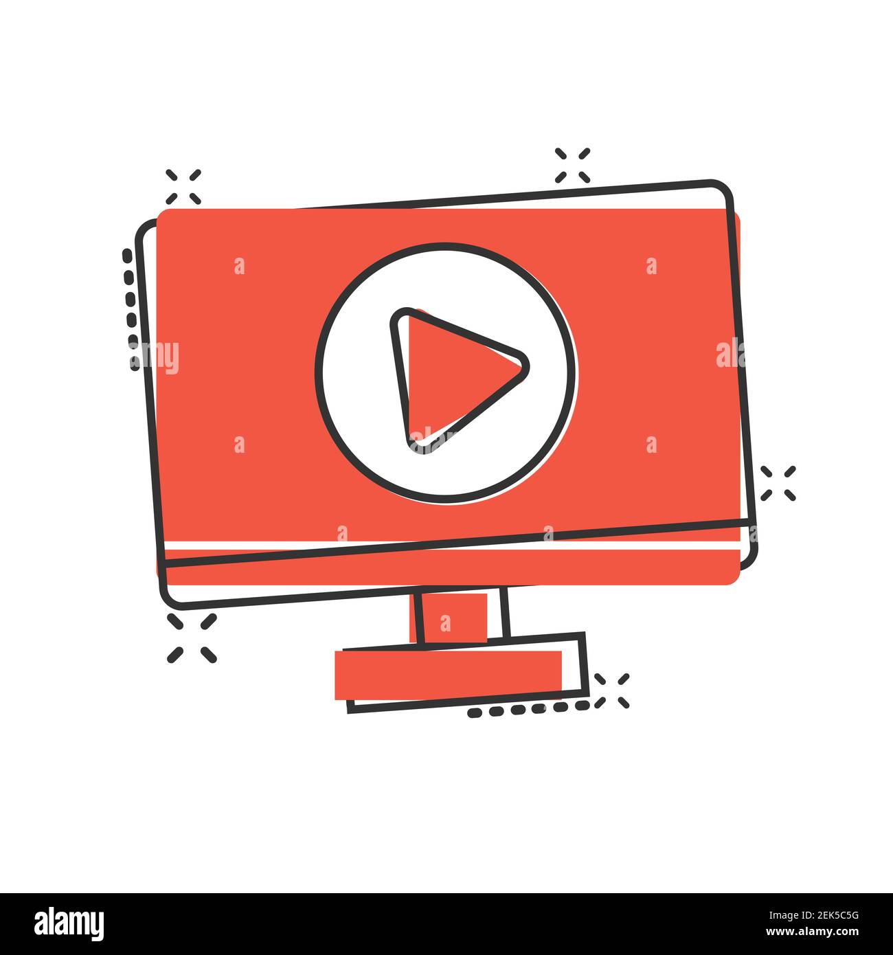 Tv screen icon in comic style. Video cartoon vector illustration on ...