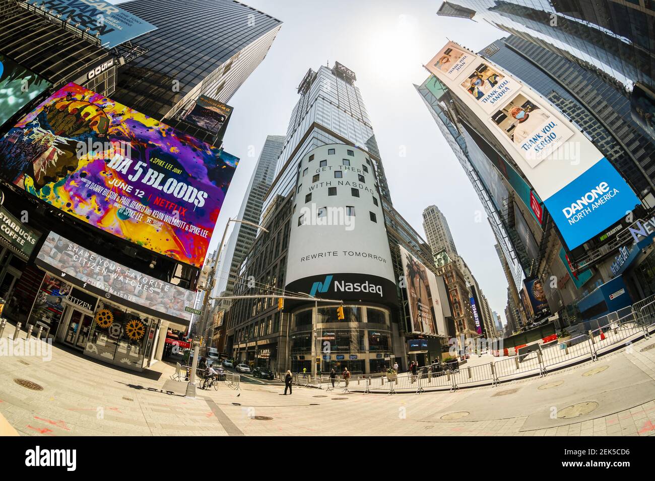 Advertising on the giant Nasdaq video screen in Times Square in New ...