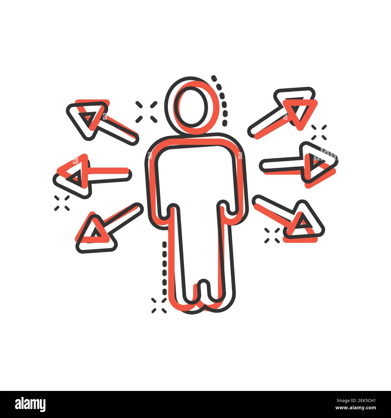 Mind awareness icon in comic style. Idea human cartoon vector ...