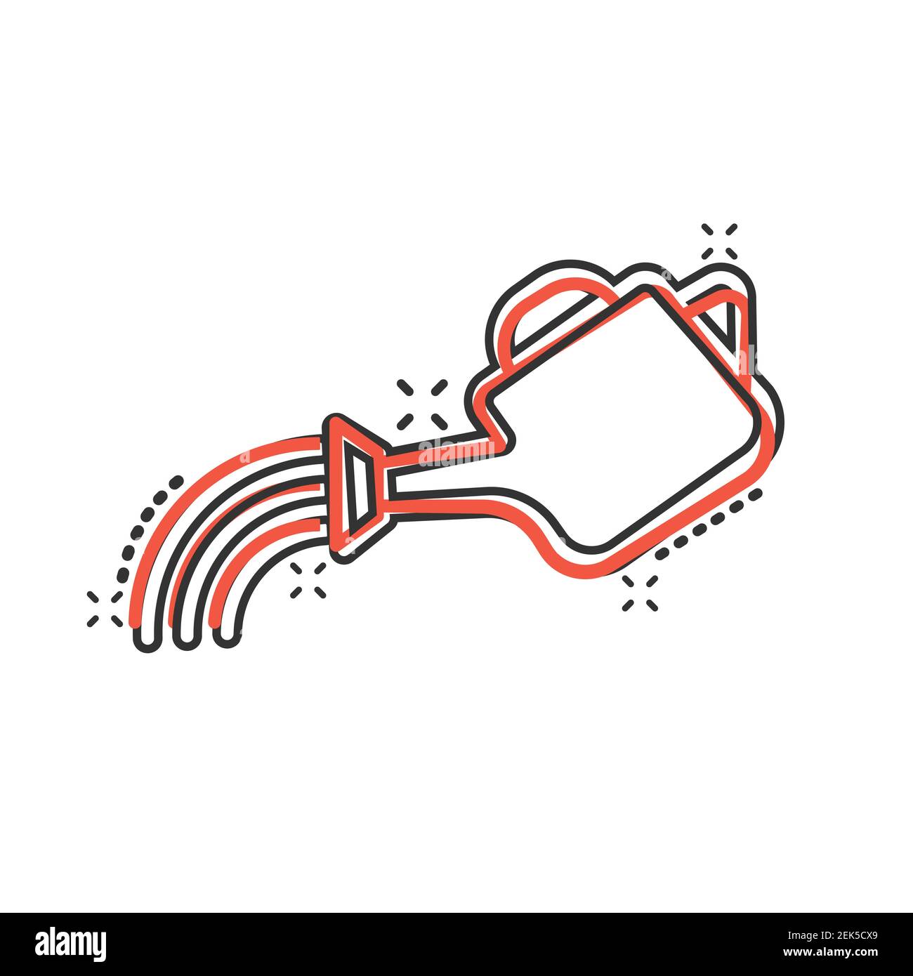 Water can icon in comic style. Irrigation garden cartoon vector ...