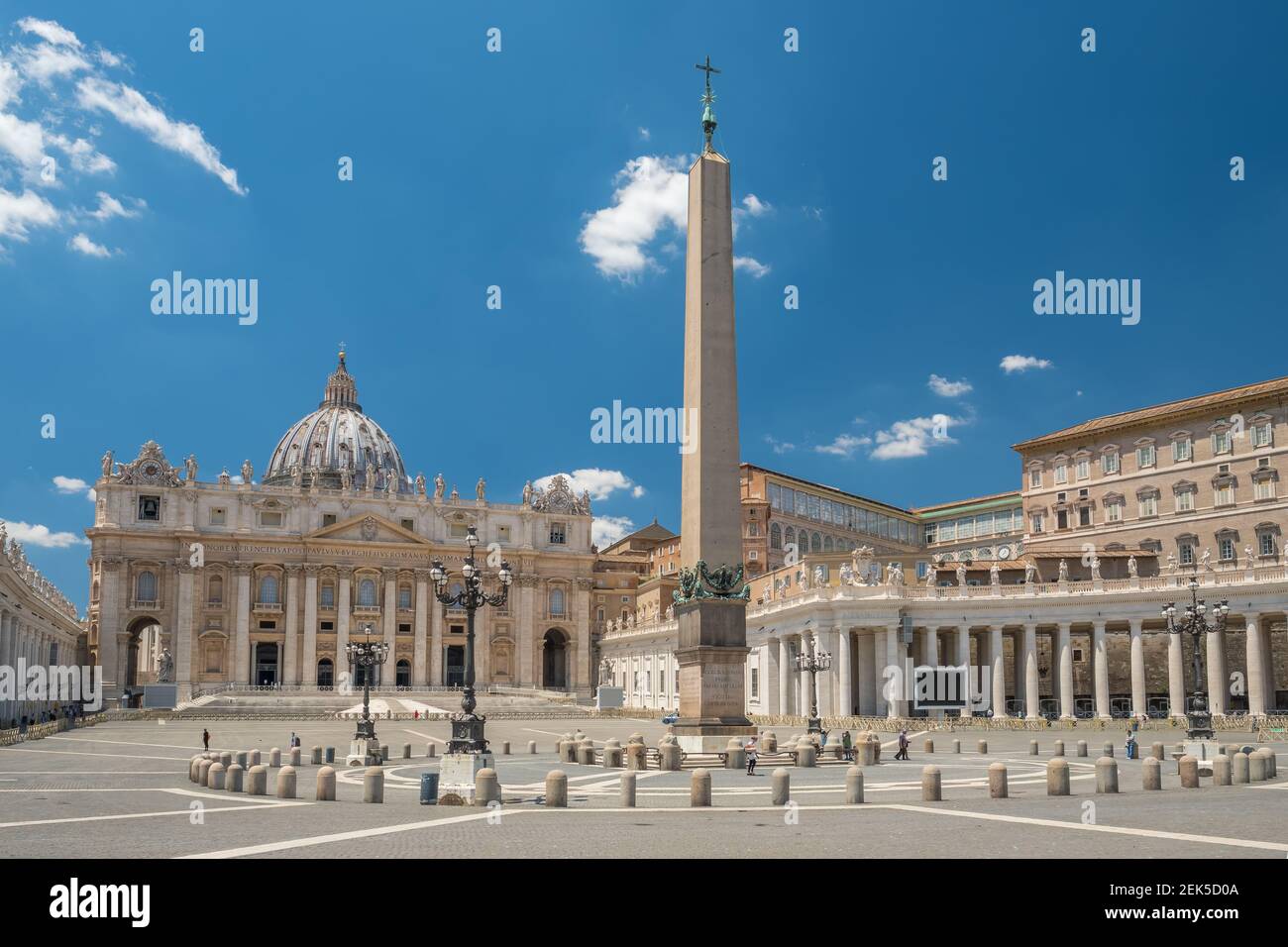 Empty St. Peter square in Vatican city center of Rome Italy Stock Photo ...