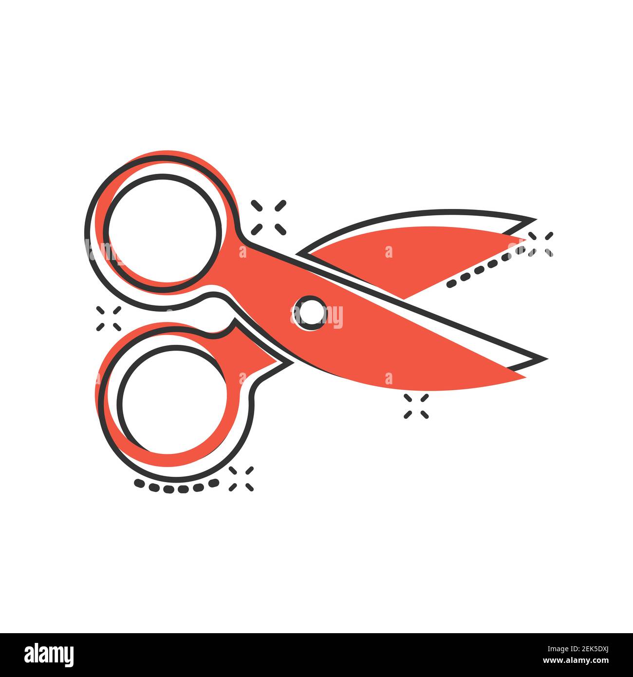 Scissor icon in comic style. Cut equipment cartoon vector illustration ...
