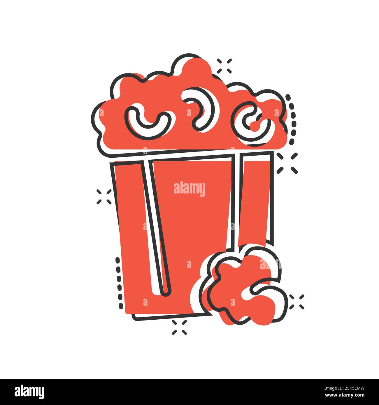 Film icon in comic style. Popcorn cartoon vector illustration on white ...