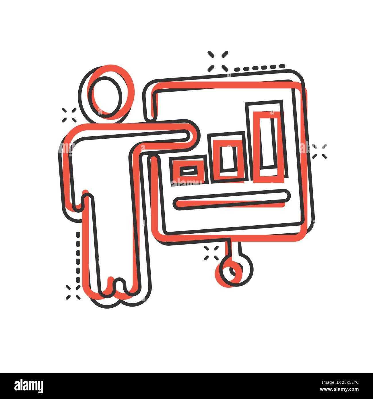 People with growth arrow icon in comic style. Work strategy cartoon ...