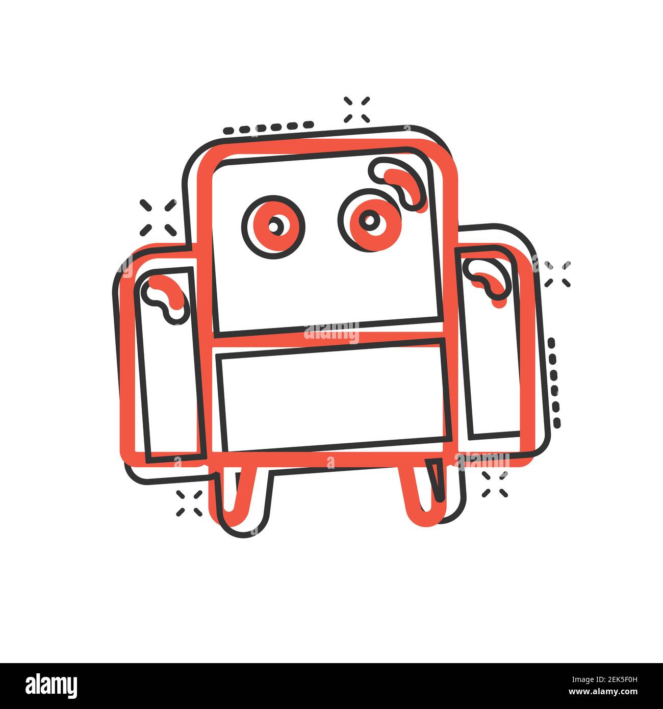 Cinema chair icon in comic style. Armchair cartoon vector illustration ...