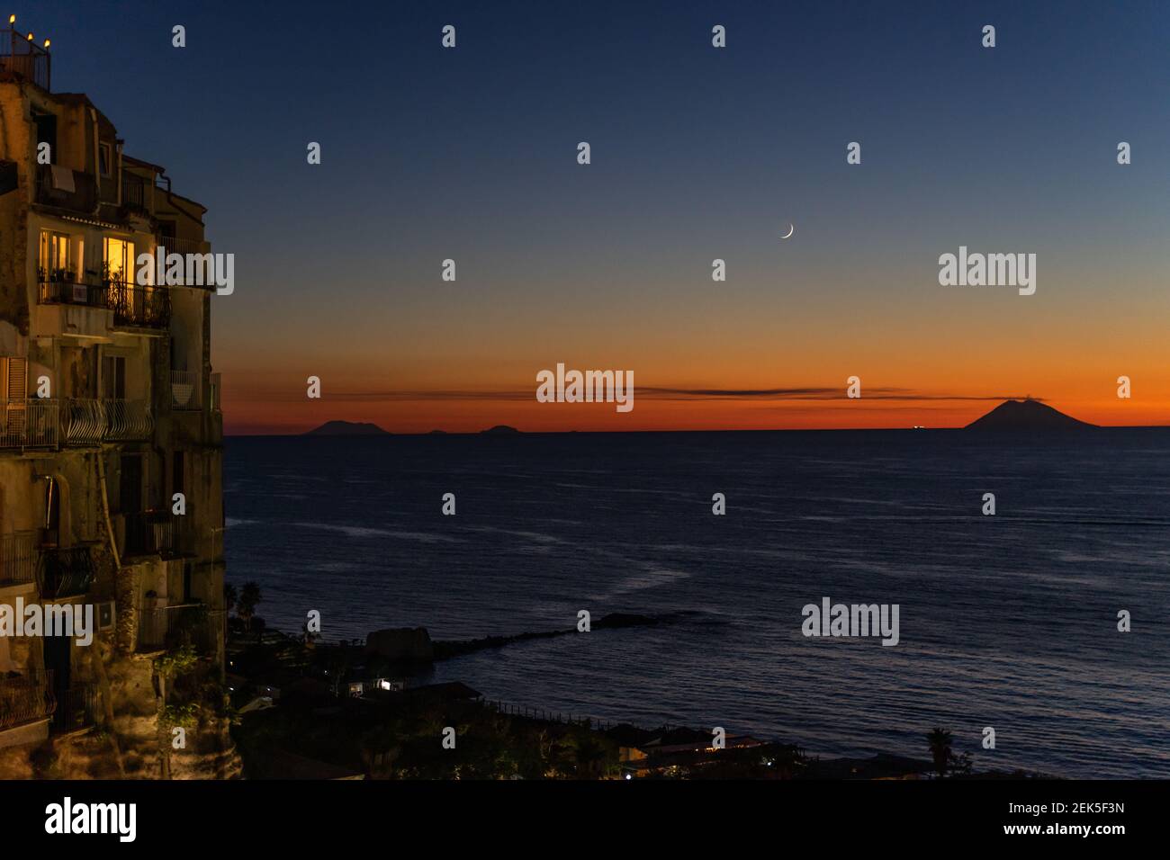 Mesmerizing scenery of a sunset in Tropea, Calabria, Italy Stock Photo ...