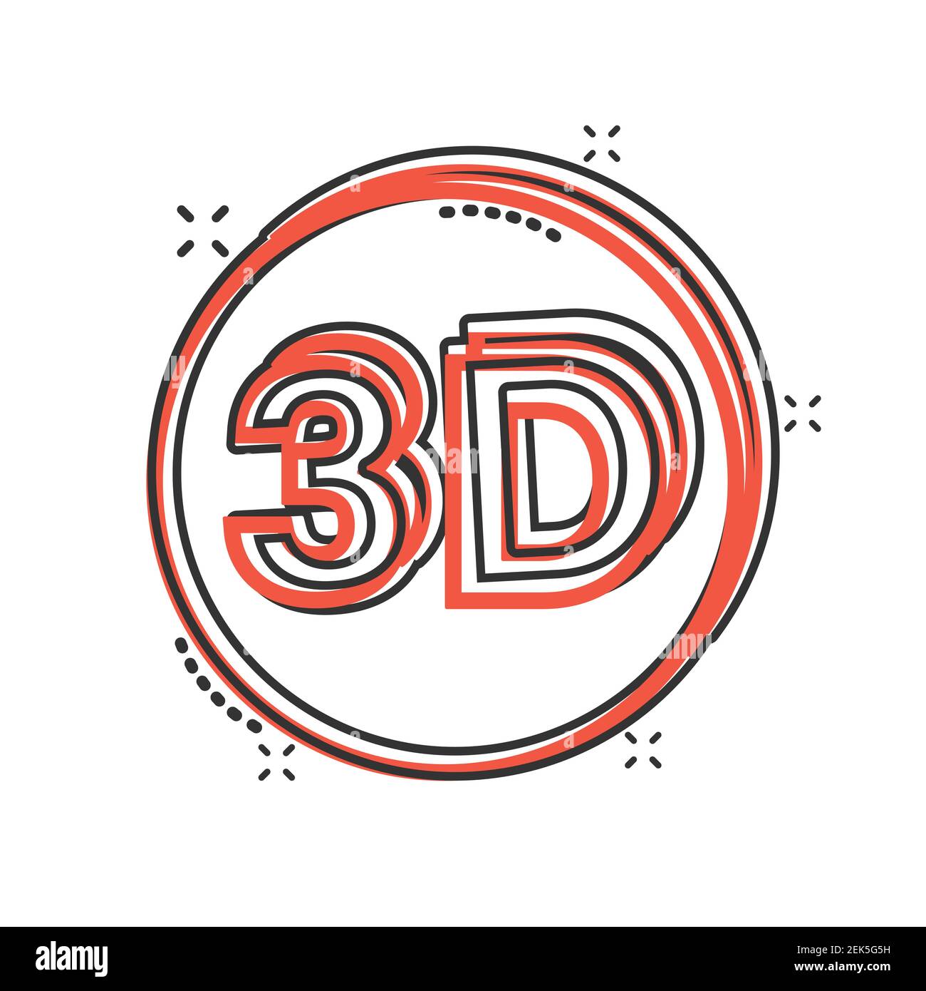 3d text icon in comic style. Word cartoon vector illustration on white ...