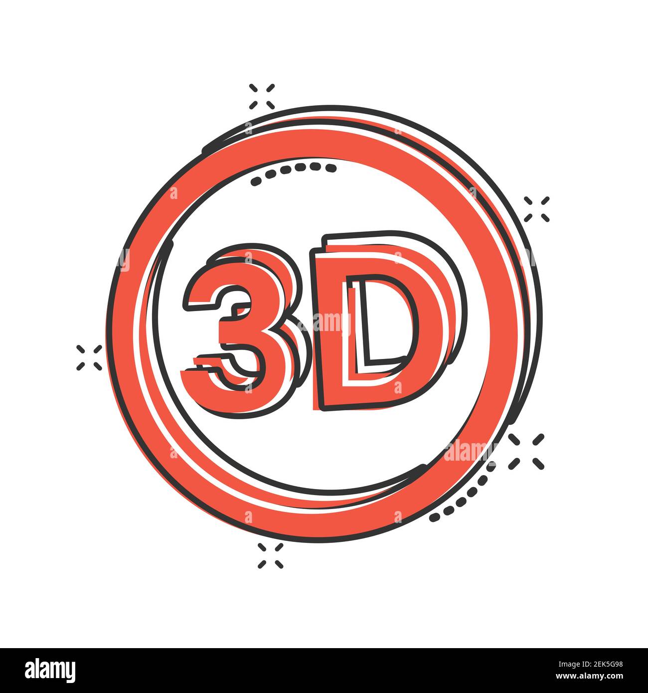 3d text icon in comic style. Word cartoon vector illustration on white ...
