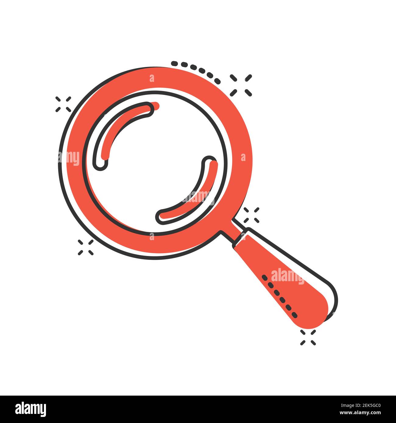 Loupe sign icon in comic style. Magnifier cartoon vector illustration ...