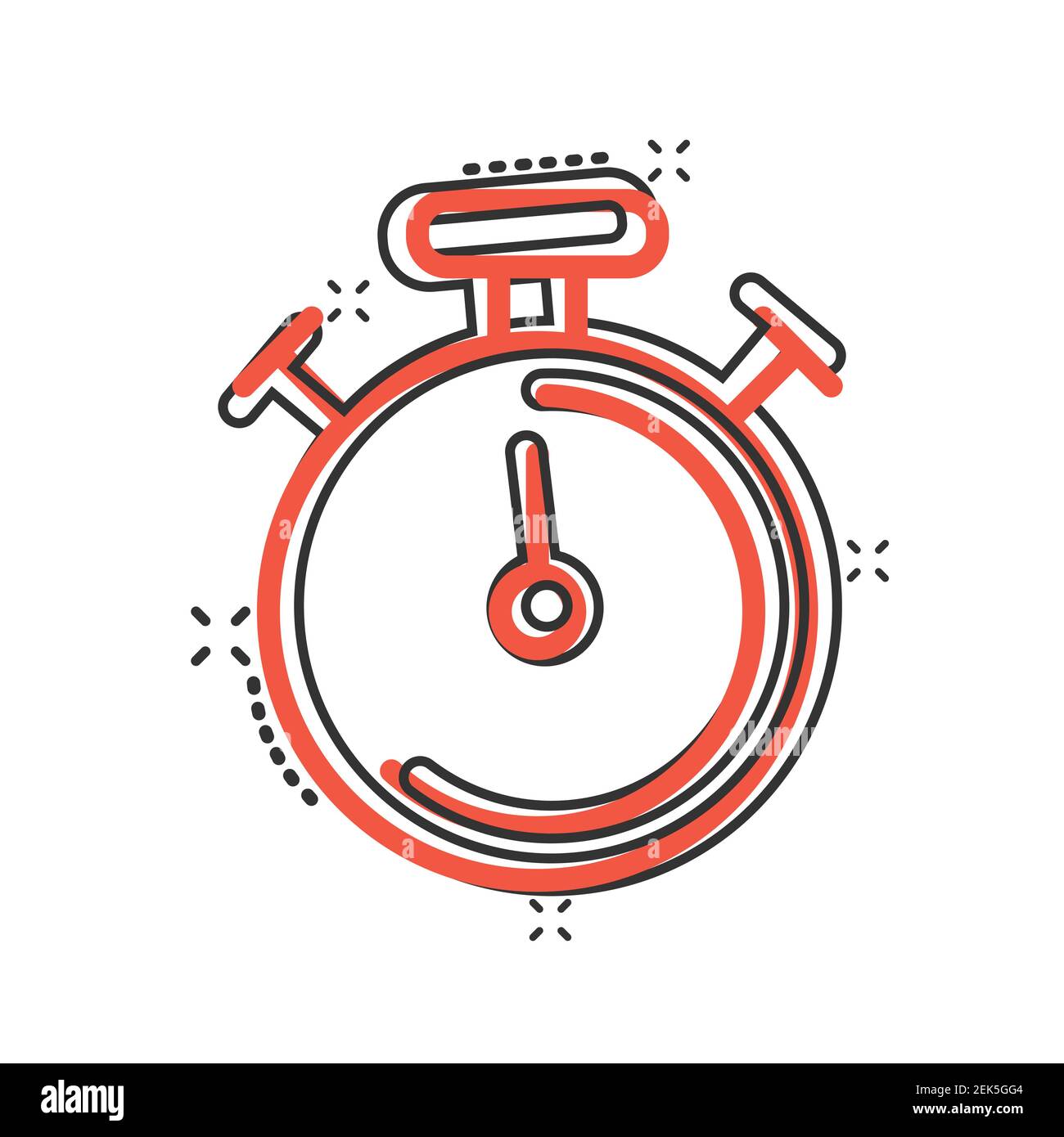 Clock icon in comic style. Watch cartoon vector illustration on white ...