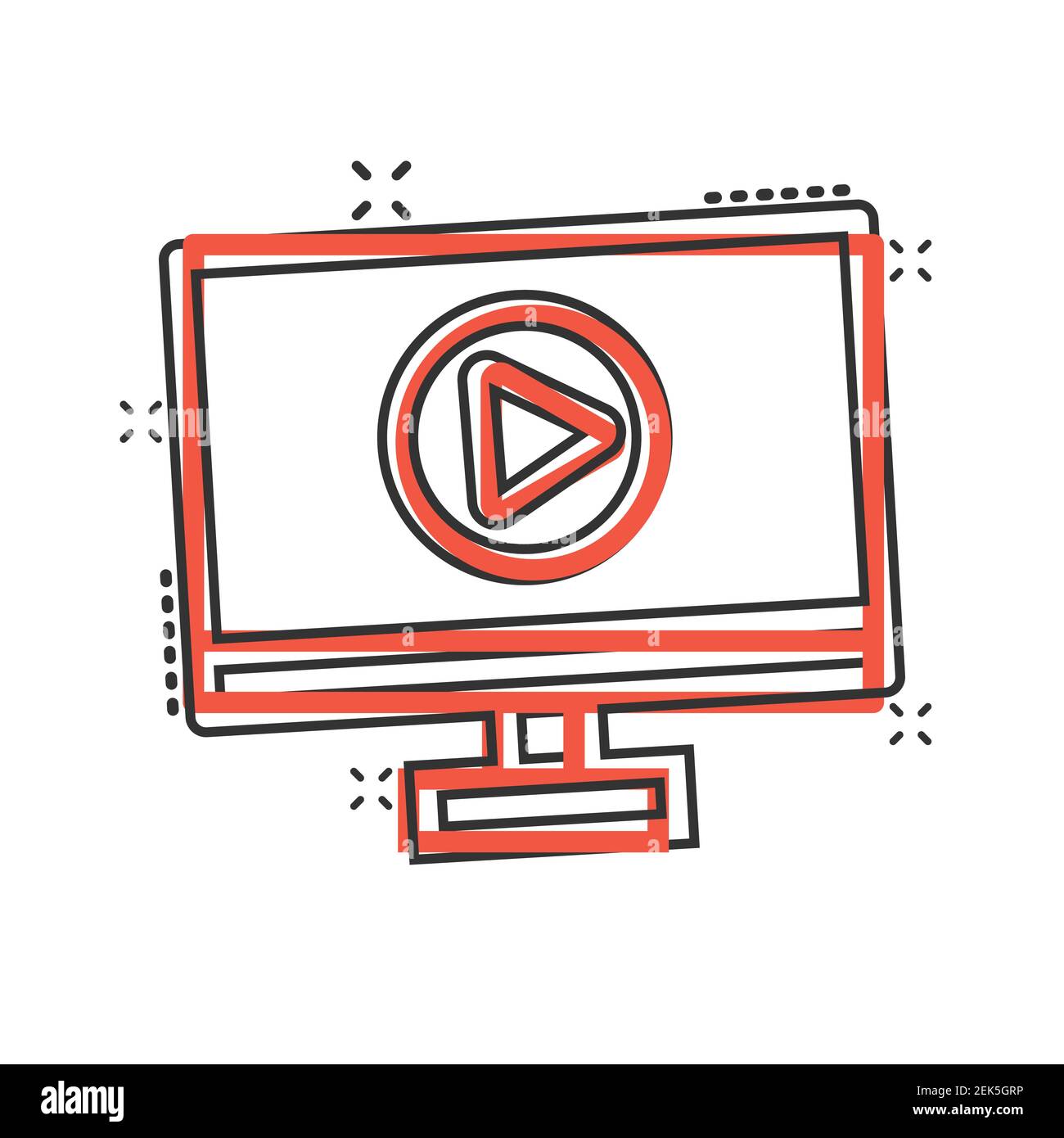 Tv screen icon in comic style. Video cartoon vector illustration on ...