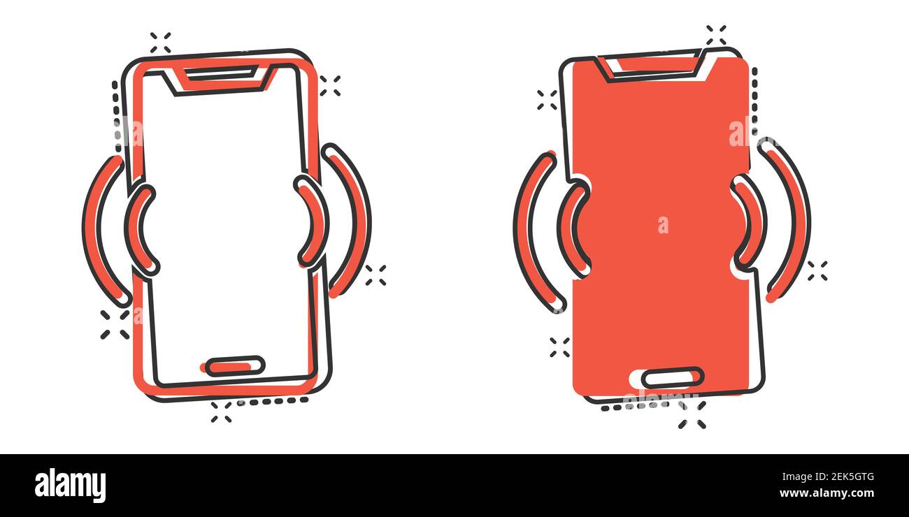 Smartphone blank screen icon in comic style. Mobile phone cartoon ...