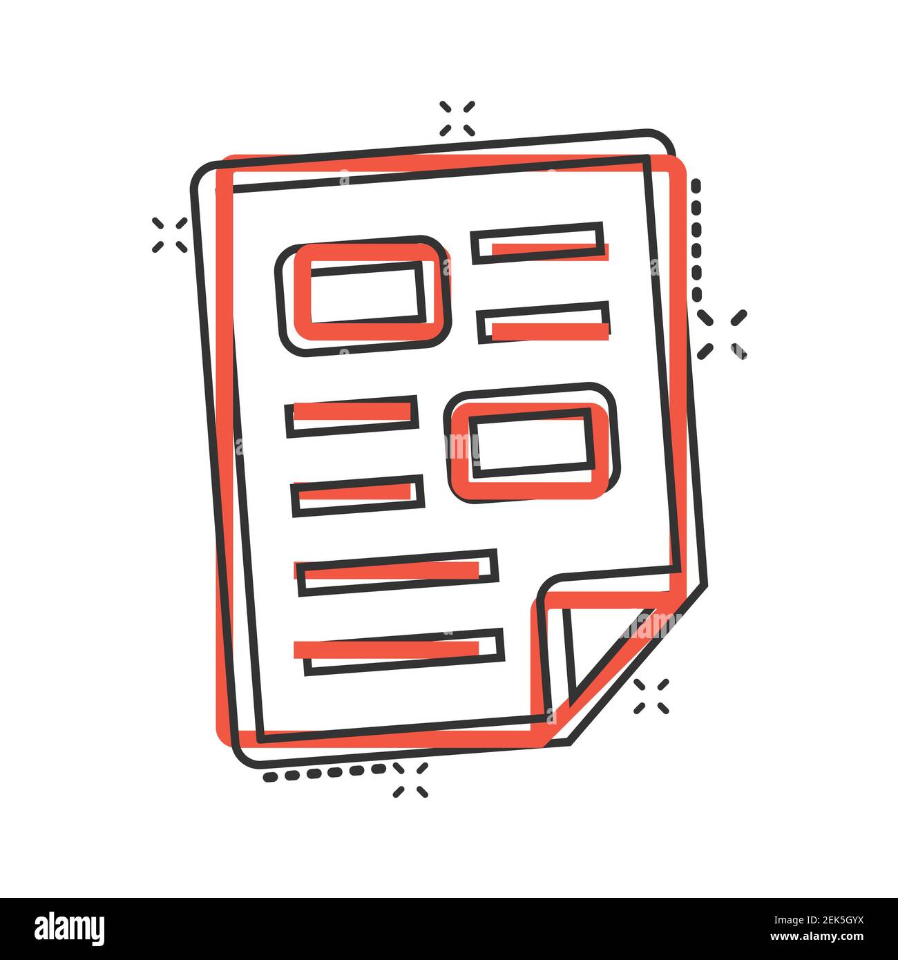 Document note icon in comic style. Paper sheet cartoon vector ...