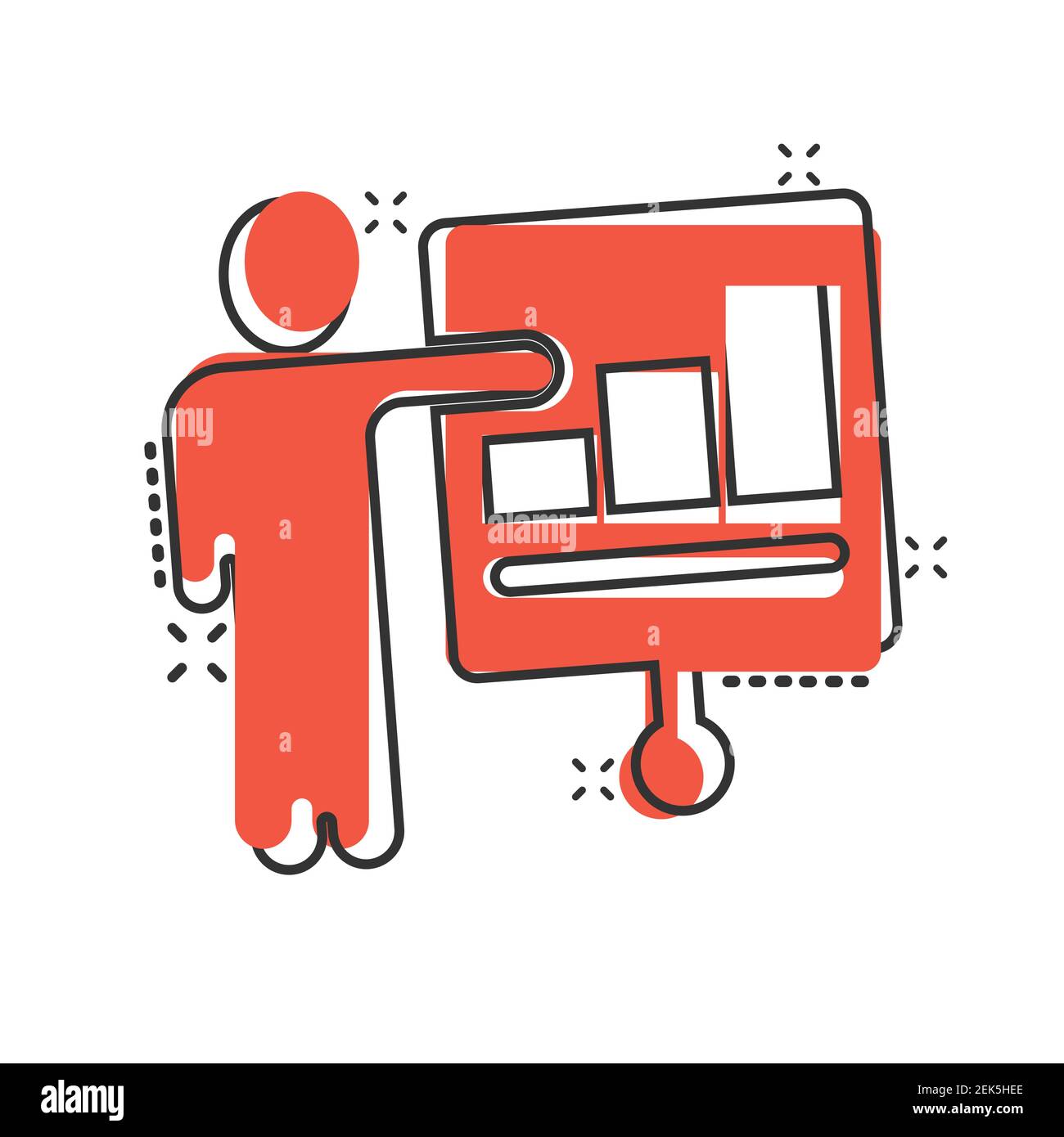 People with growth arrow icon in comic style. Work strategy cartoon ...
