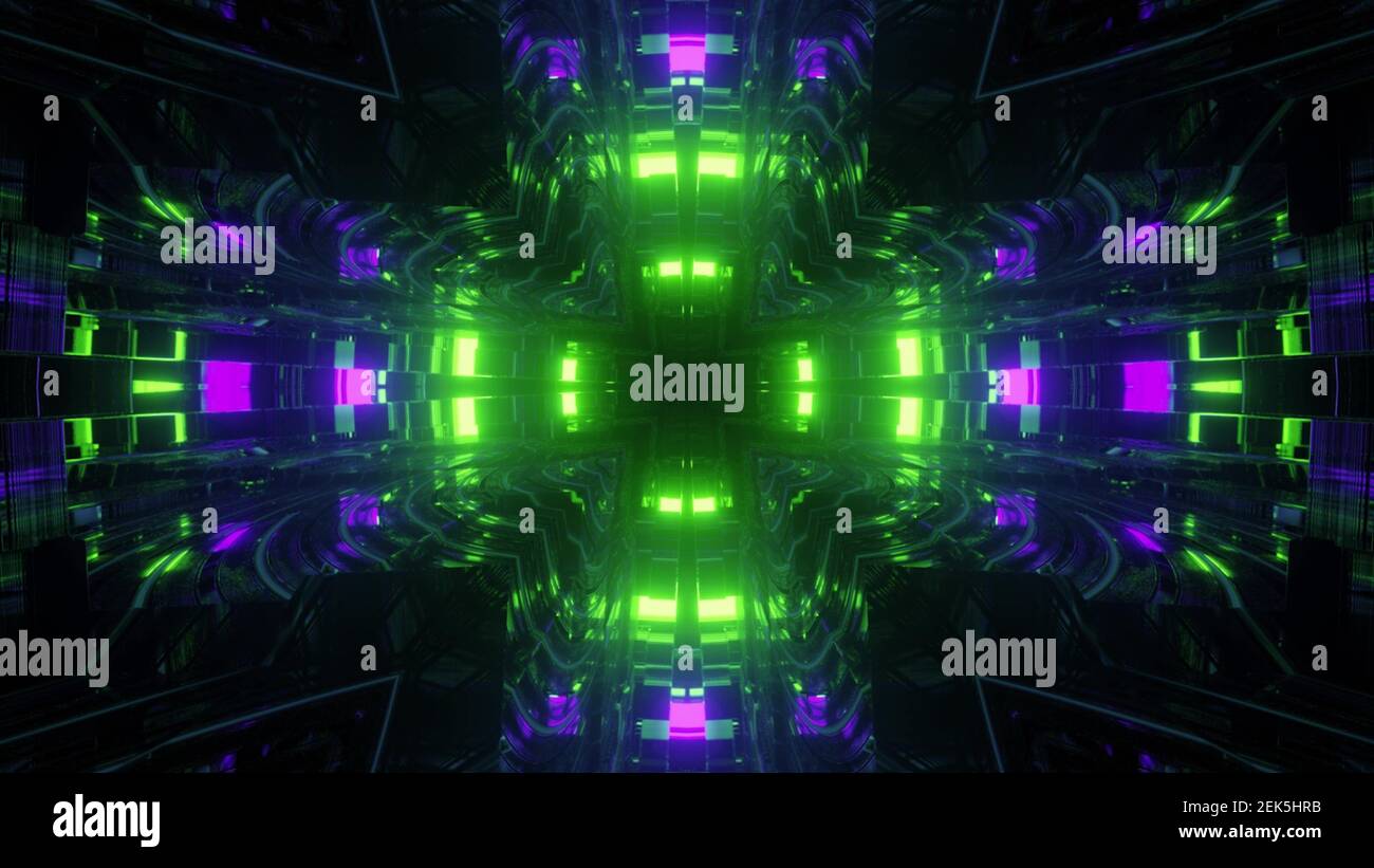 Futuristic neon illumination pattern 3d illustration Stock Photo - Alamy
