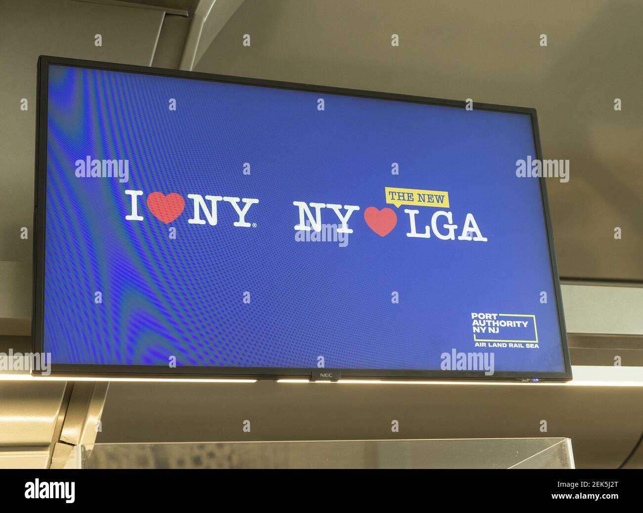 Welcome screen seen at brand-new state-of-the-art Terminal B arrivals ...